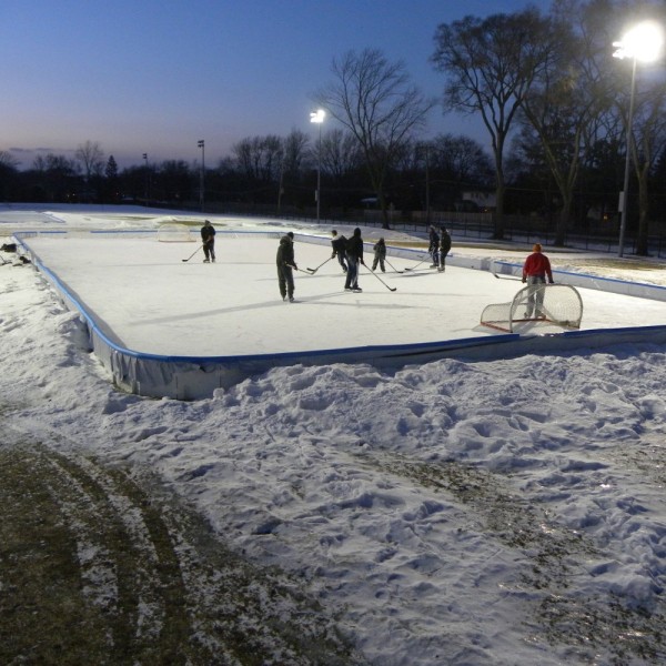 48' x 96' Outdoor Hockey Ice Skating Rink Kit | Iron Sleek